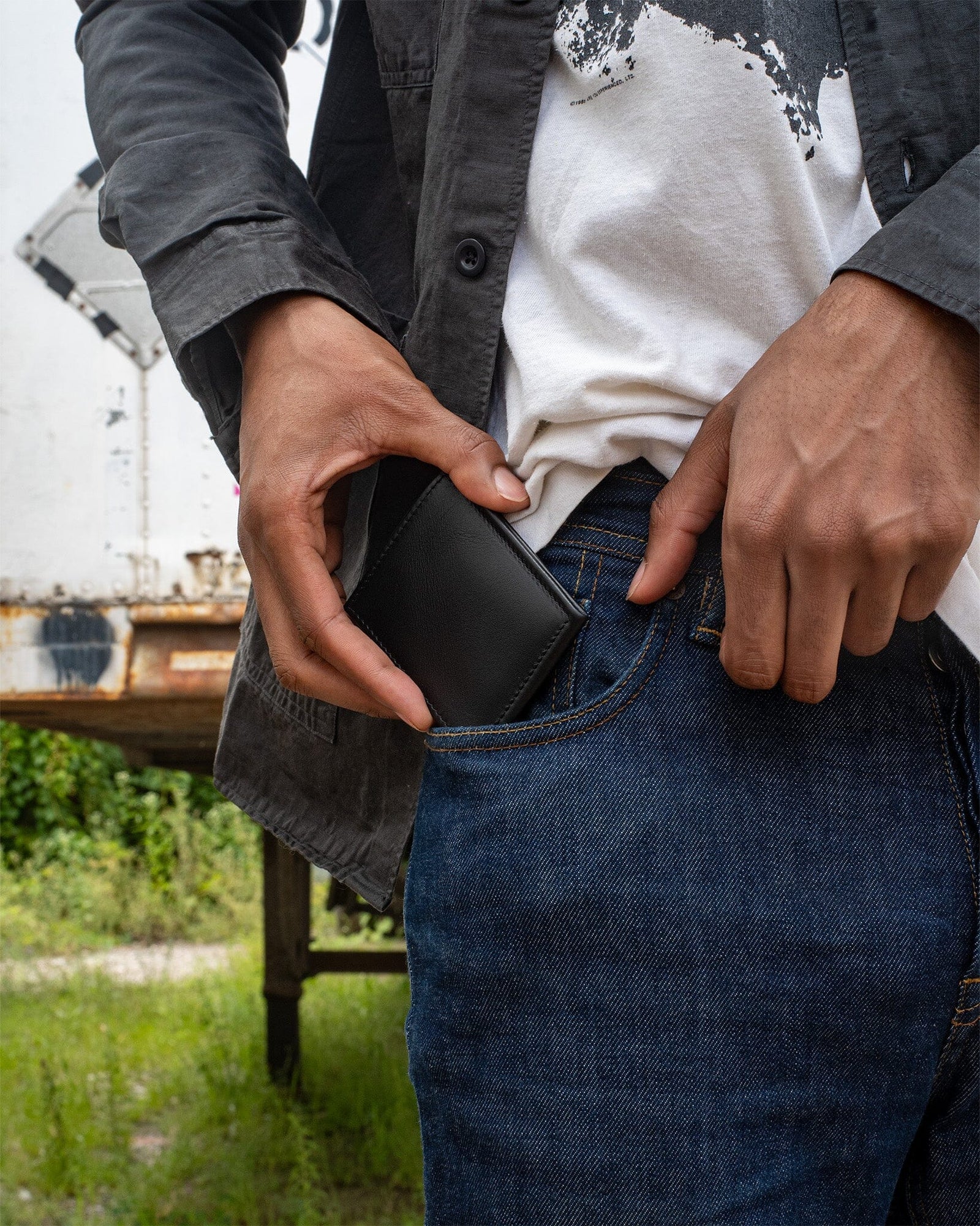 Slimmy OG 3-Pocket (76mm) Slim Minimalist Wallet - Black - RFID EDC