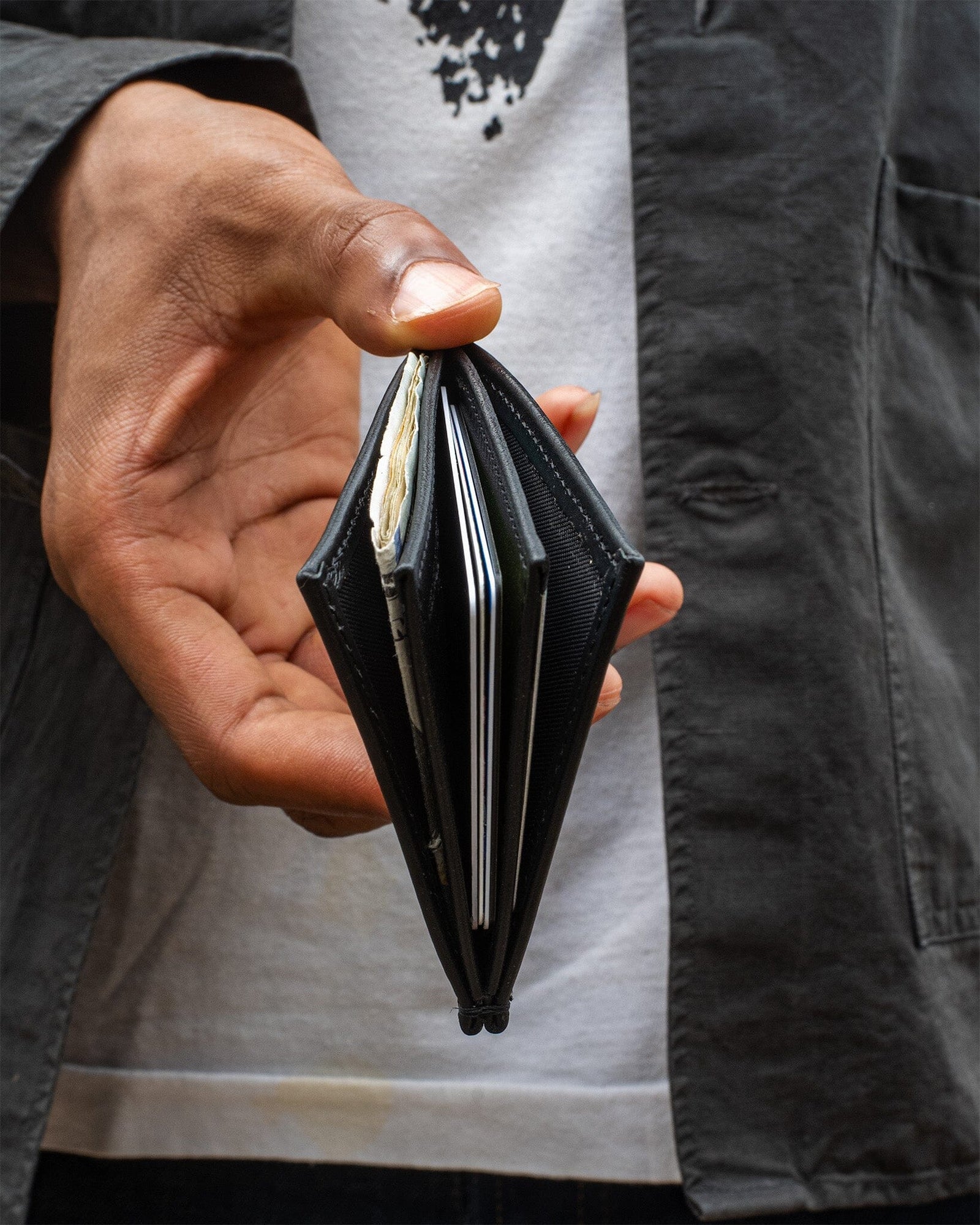 Slimmy OG 3-Pocket (76mm) Slim Minimalist Wallet - Black - RFID EDC