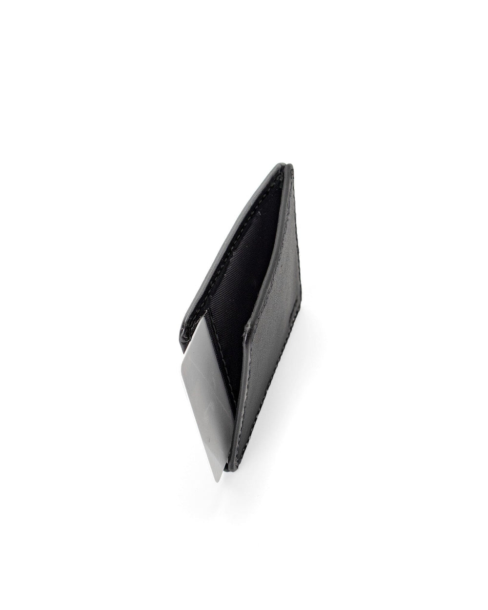 Slimmy R1S1 1-Pocket (68mm) Mini Slim Leather Wallet - Black - RFID EDC