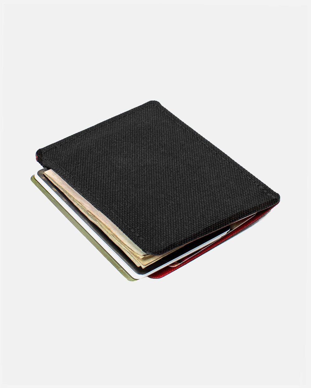 Slimmy T1SO 1-Pocket (73mm) Slim Minimalist Nylon Wallet - Black/Red ...
